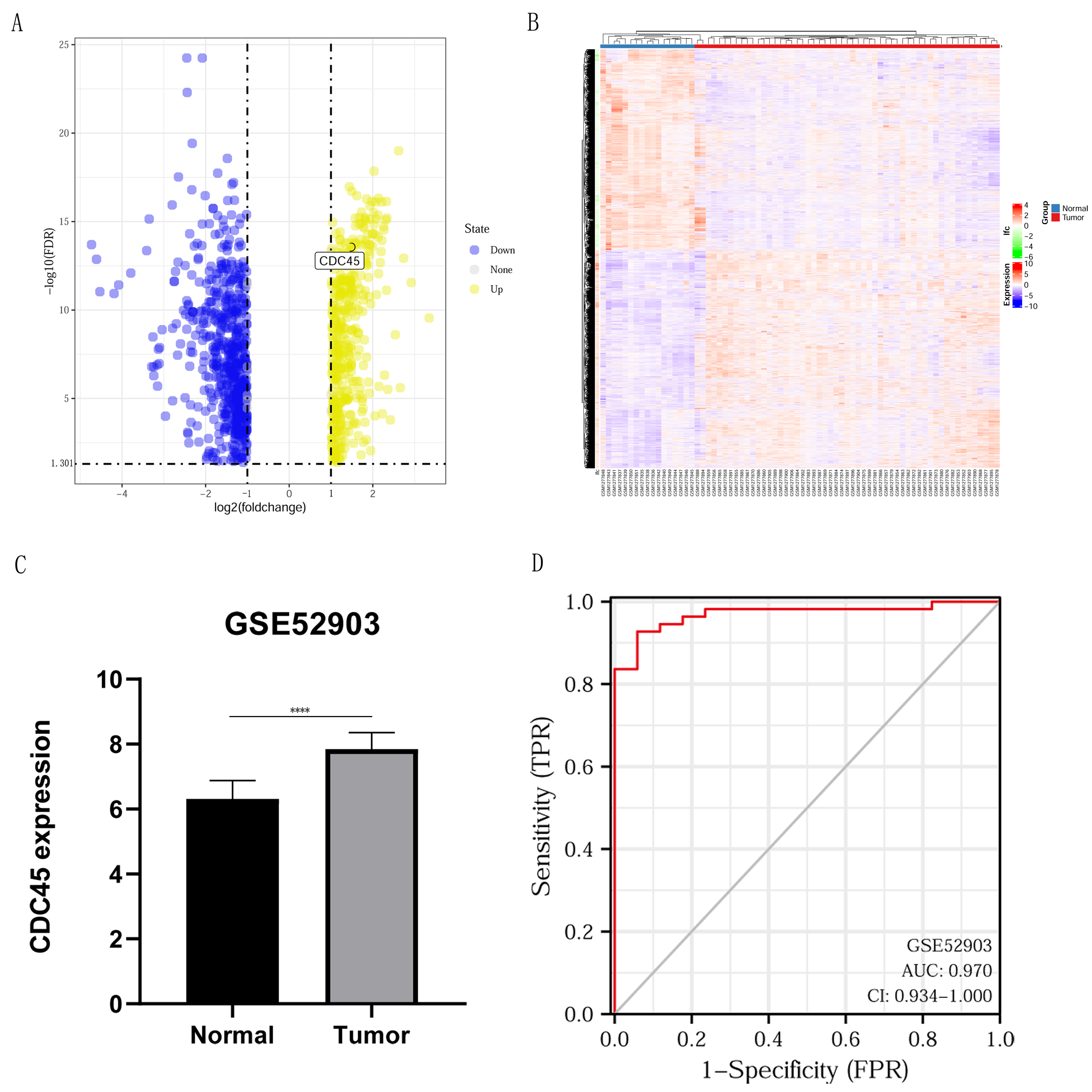 Expression and prognosis of CDC45 in cervical cancer based on the GEO ...